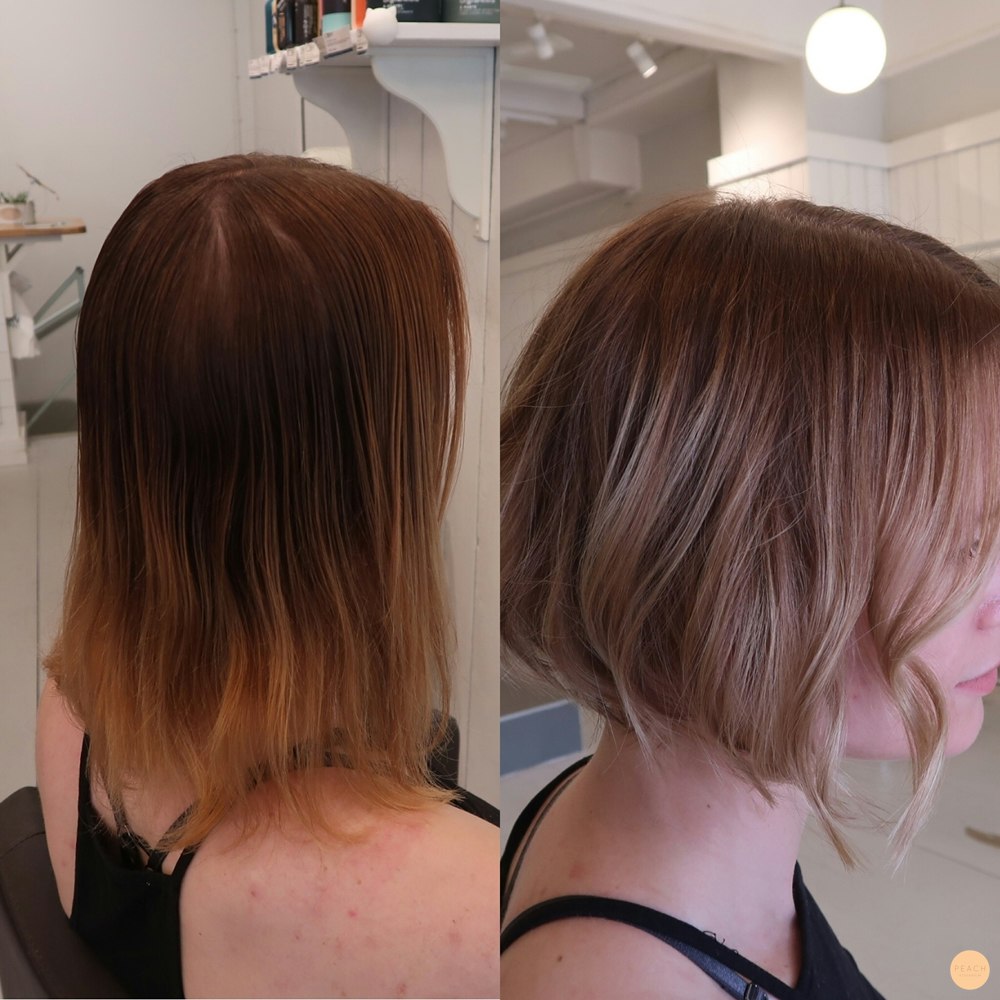 Kort page med ljusa slingor - Peach Stockholm