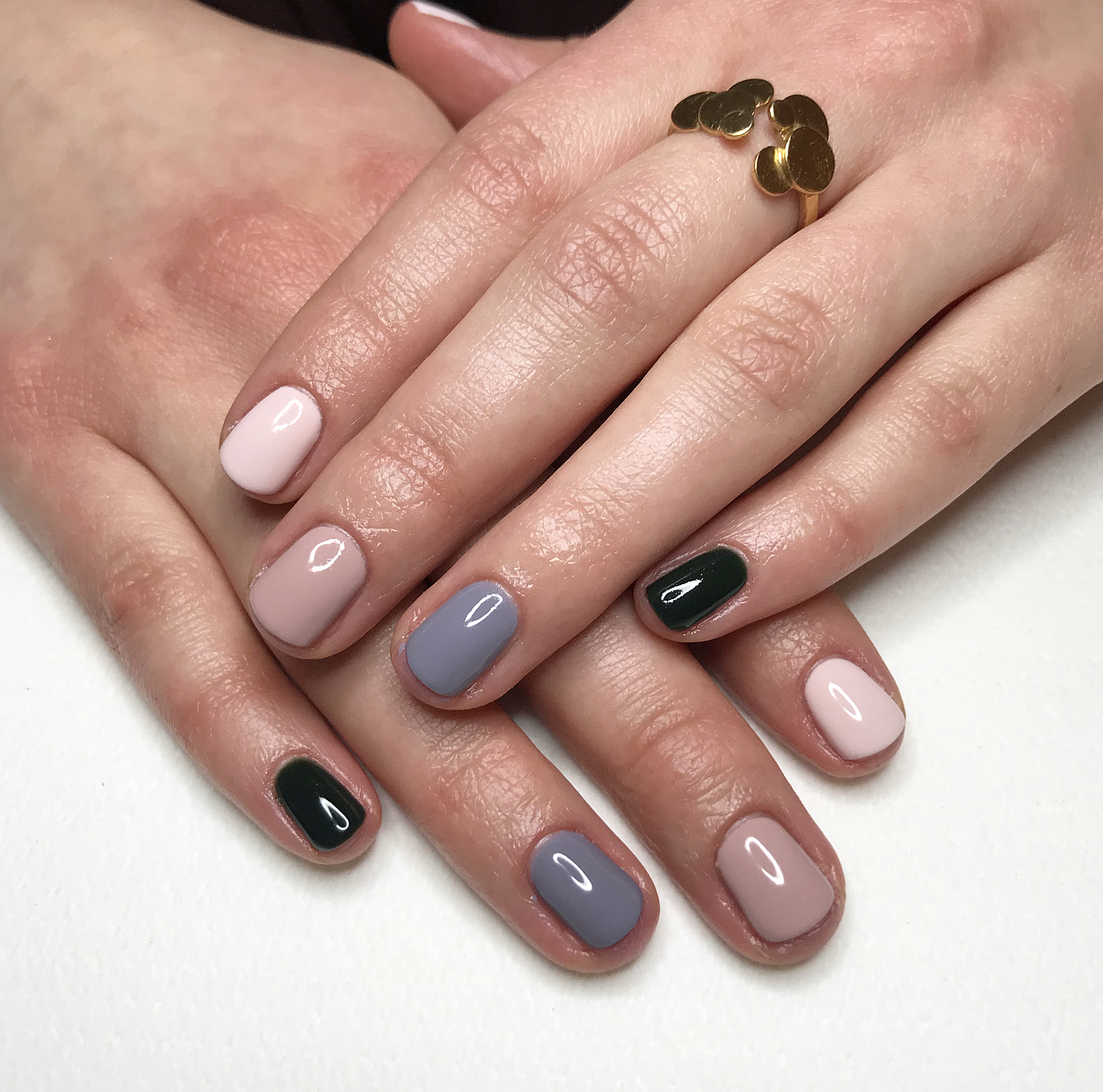 Mixed short nails gellack